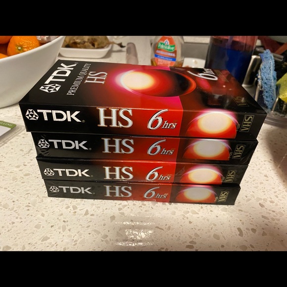 TDK | Media | Tdk Premium Quality Hs Blank Vhs Tapes 6hrs T2 Hs Lot Of 4 Factory Sealed | Poshmark